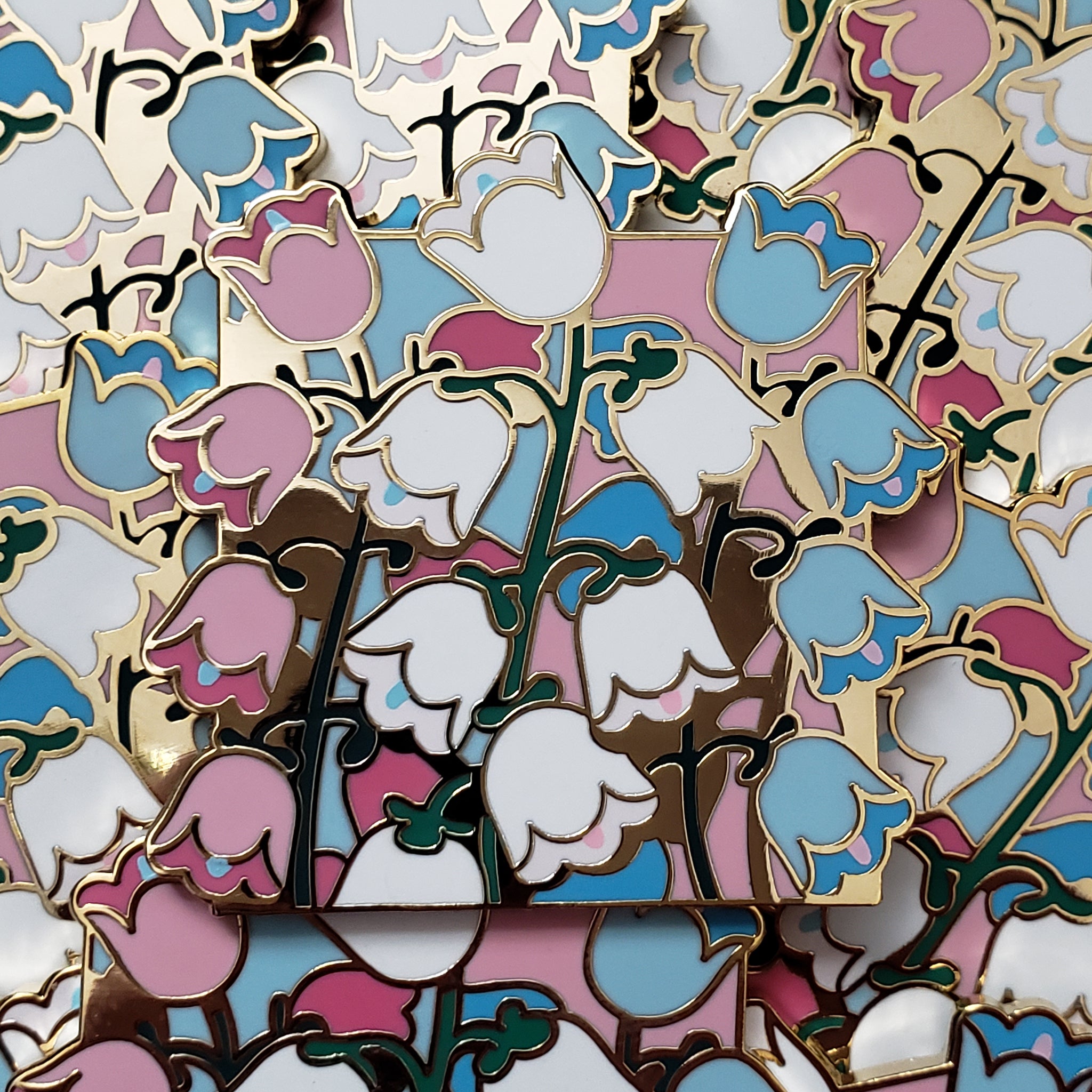 Doki Rosi: Trans Bells Enamel Pin – DUAL WIELD STUDIO